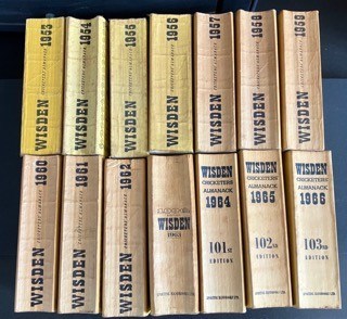 Wisden Auction - 1949-1988 Wisden Collection All Linen except 1971 hard ...